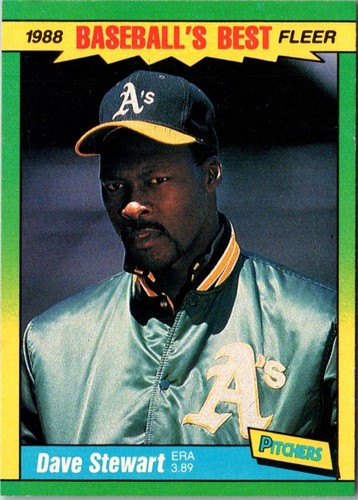 1988 Fleer Baseball's Best Sluggers vs Pitchers Dave Stewart Baseball ...