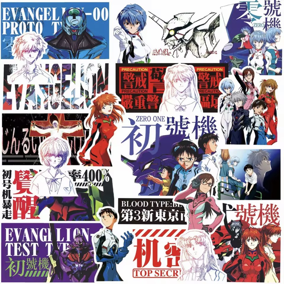 75PCS Neon Genesis Evangelion Anime Stickers Shinji Asuka Rei EVA Phone ...