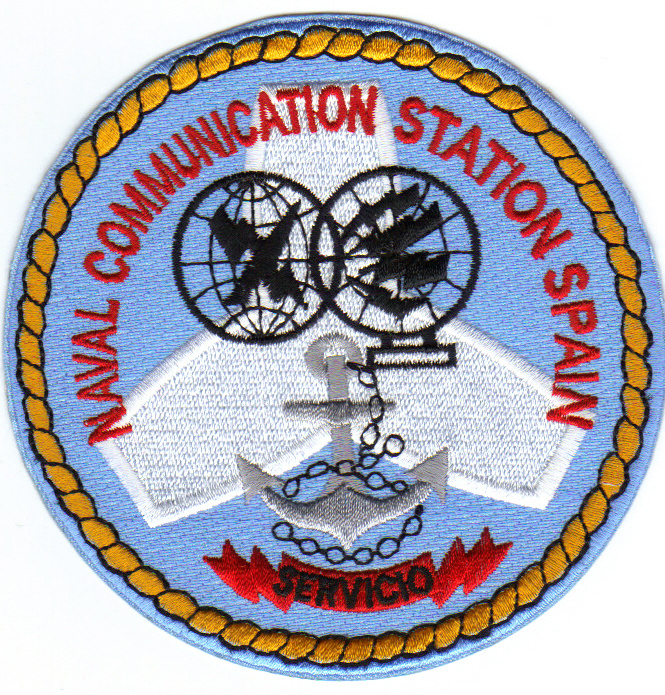 US NAVY BASE PATCH, NAVAL COMMUNICATIONS STATION, SPAIN, "SERVICIO" Y ...