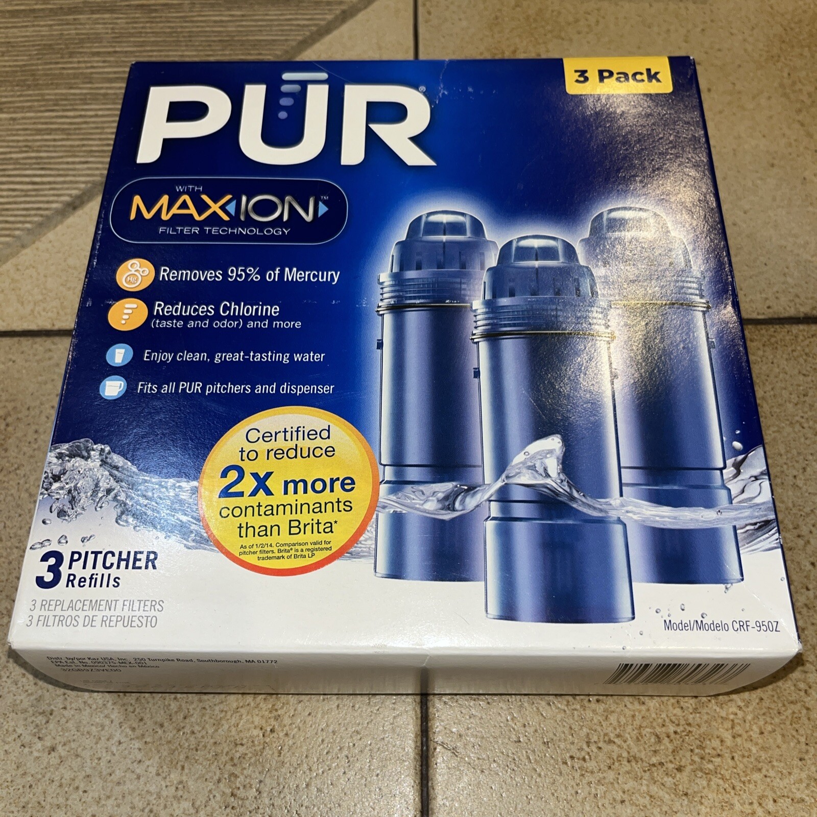 PUR PLUS 3-in-1 Water Pitcher Replacement Filter 3 Pack (CRF-950Z) -NEW ...