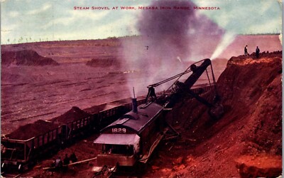 Vintage Train Steam Shovel Mesaba Iron Range Mine MN Babbitt Grand ...