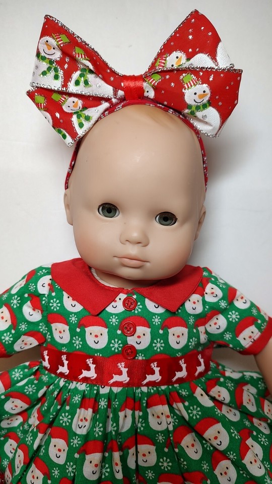 Christmas Dress Santa Snow Reindeer fits 15" Bitty Baby American Girl ...