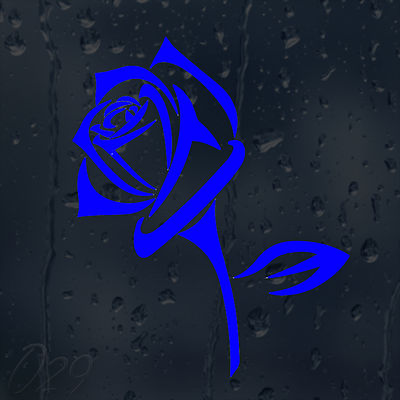 Lovely Blue Flower Rose Car Decal Vinyl Sticker For Window Panel Bumper ...