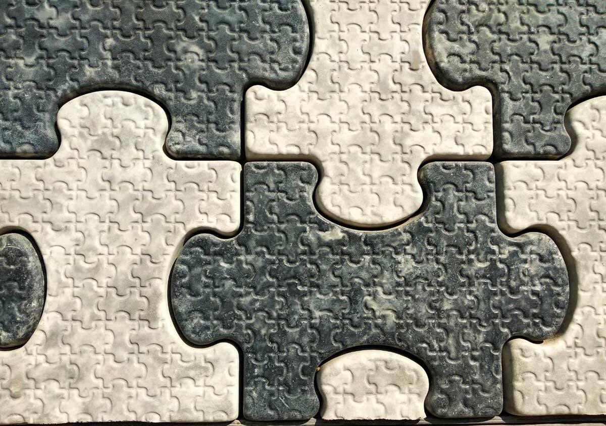 Concrete mold Puzzle pavers Stepping Stone Puzzles garden path sold 1 ...