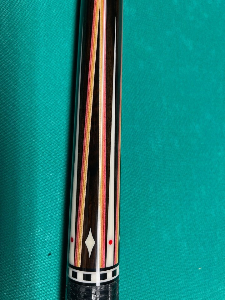 Beautiful Custom 8-pt Ebony cue by JD custom cues 3 shafts 8" extension ...
