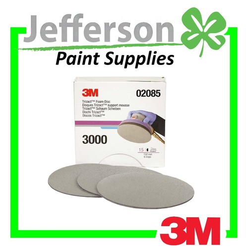 3M 2085 Trizact Hookit 150mm 6 Inch P3000 Grit Foam Disc QTY 15 | eBay