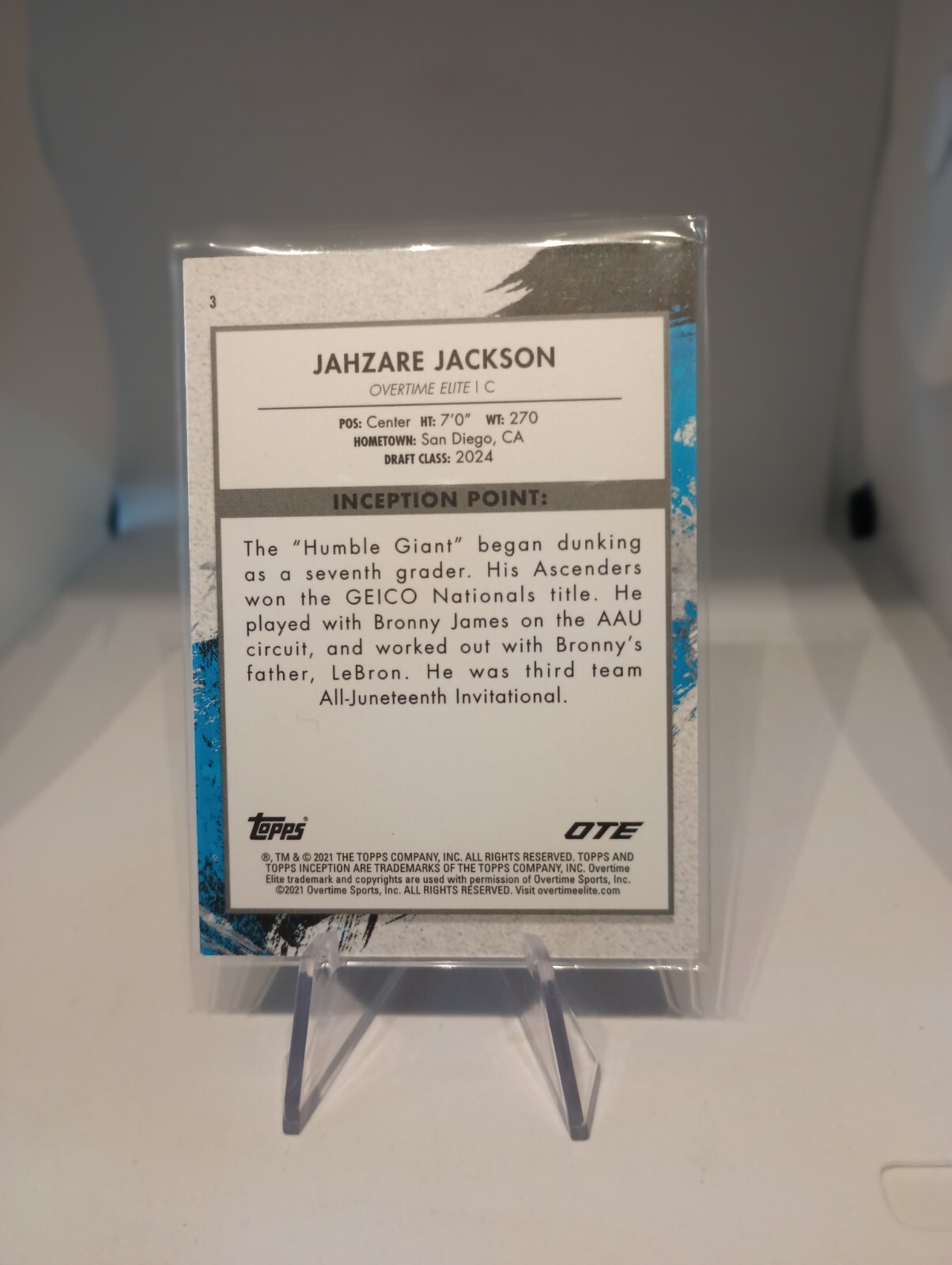 2021-22 Topps Inception OTE Overtime Elite - Jahzare Jackson #3 Red /75 ...