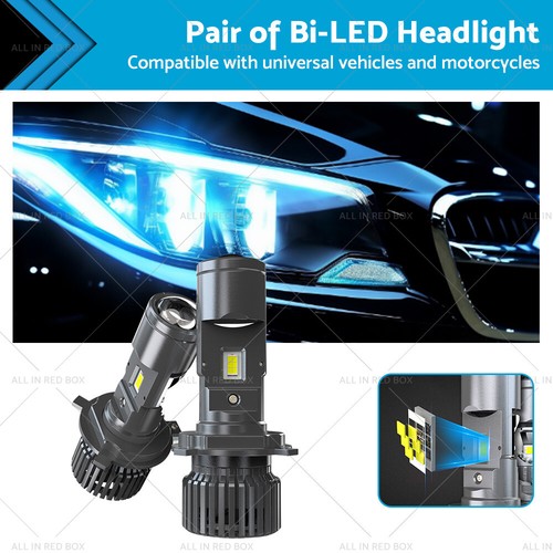 Mini Bi-LED Projector Lens Headlight Globe Bulbs Hi/Lo Retrofit RHD H4 ...