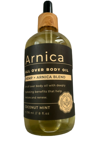 EARTH GOODNESS ARNICA ALL OVER BODY OIL HEMP+ARNICA BLEND COCONUT MINT ...