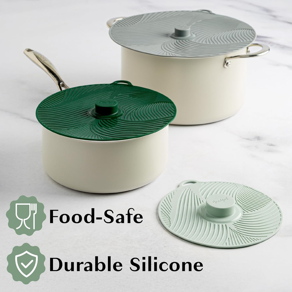 Universal Silicone Lids for Pots and Pans, Heat Safe, Reusable Suction ...