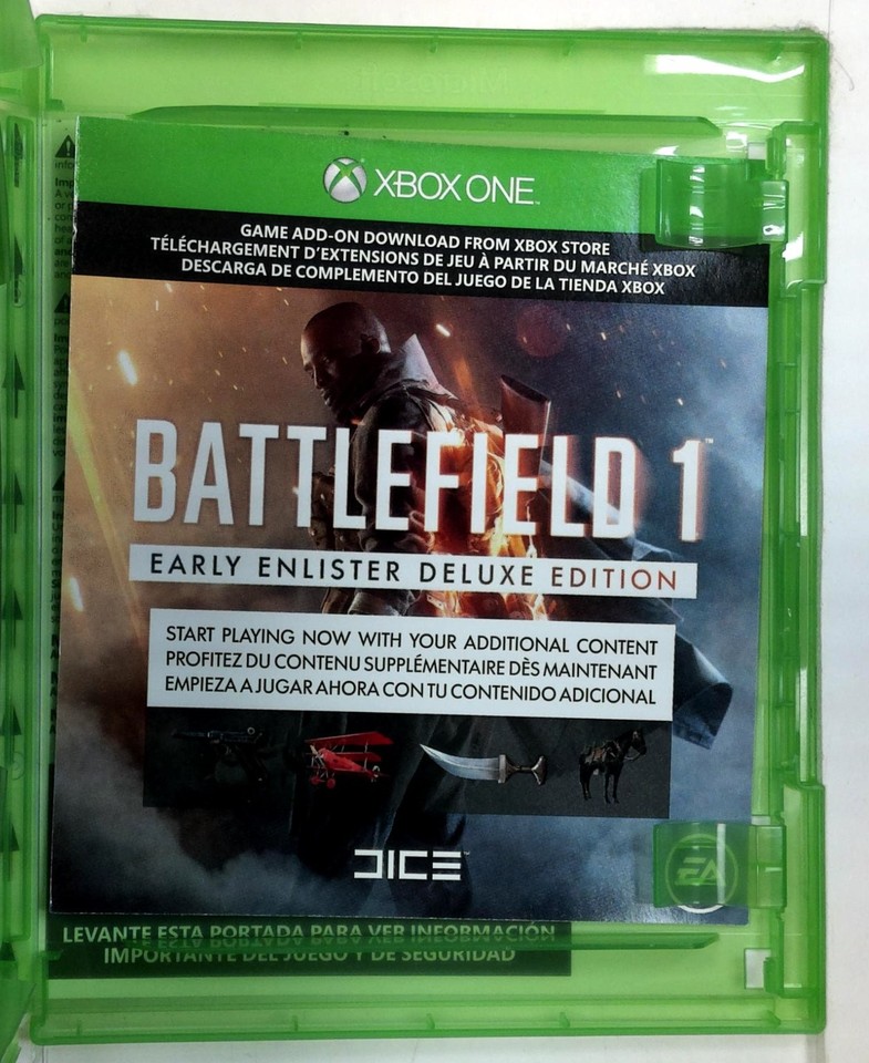 Battlefield 1 Early Enlister Deluxe Edition Xbox One Video Game ...