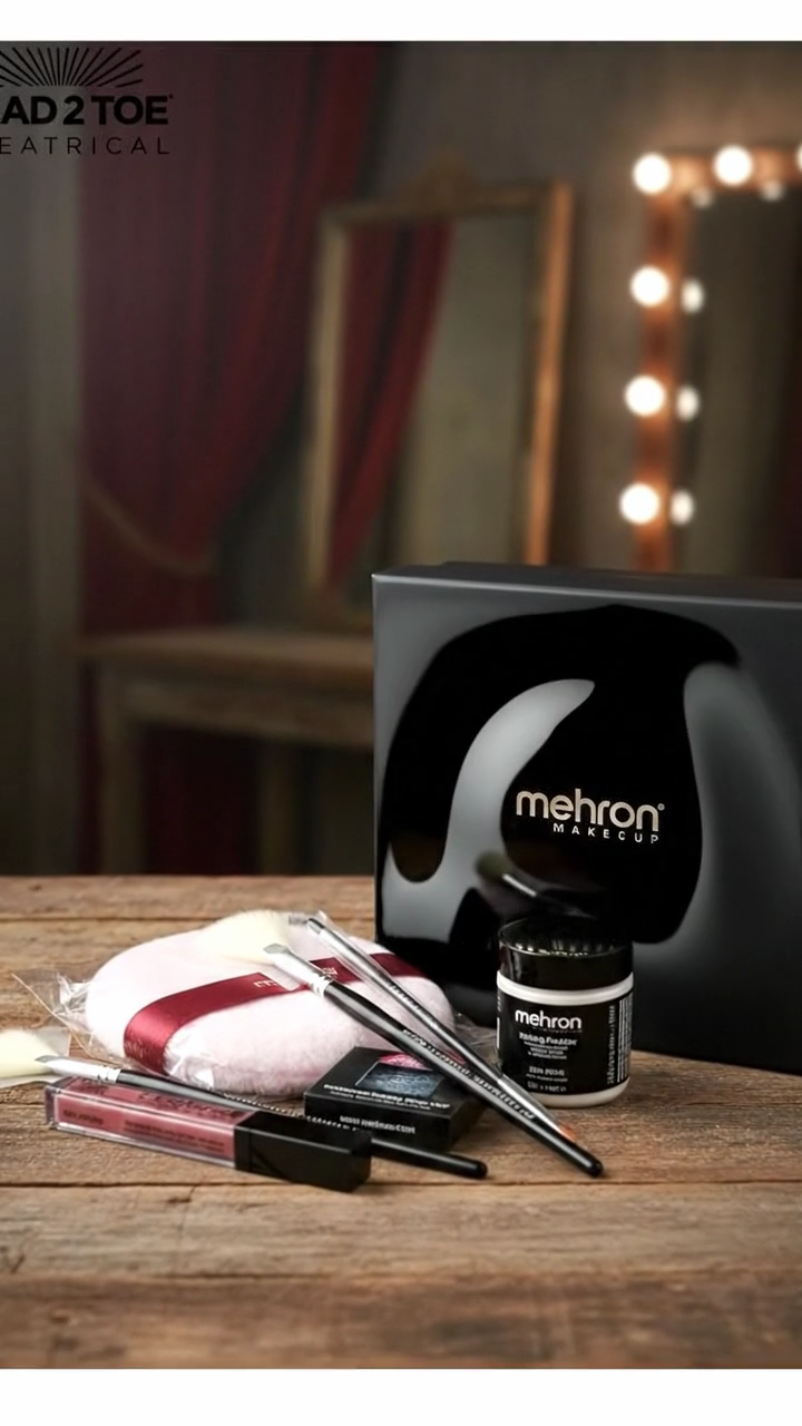6pc Mehron Deal Box body puff brushes glosstone eye cream setting ...