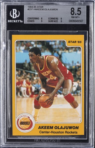 1984-85 Star Basketball Hakeem Olajuwon ROOKIE RC #237 BGS 8.5 NM-MT+ ...