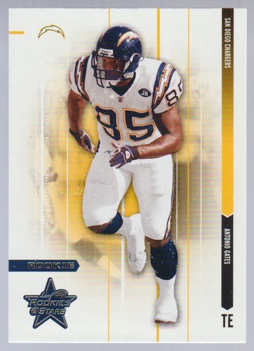ANTONIO GATES Chargers 2003 Leaf Rookies & Stars #132 SP RC Hall of ...