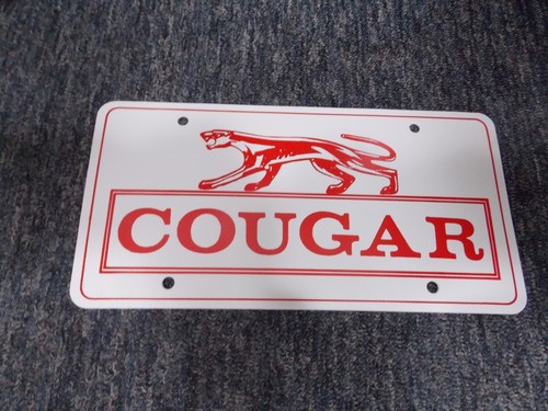 Mercury Cougar License Plate-Red Letters | eBay