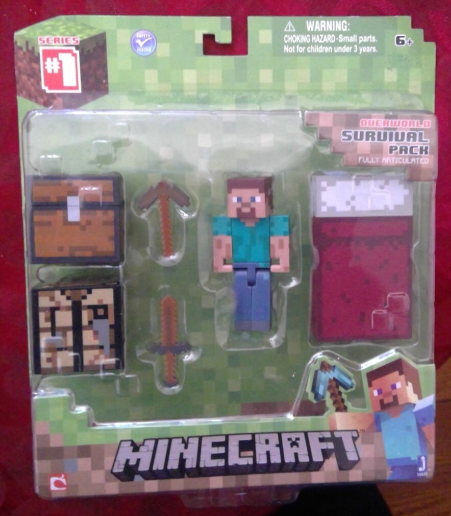 Minecraft Steve Overworld Survival Pack Series #1 Action Figure Set | eBay