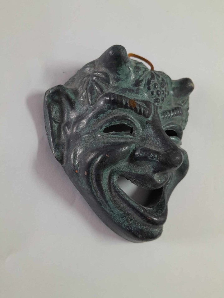 Vintage Bronze Patina Mask of Ancient Greek Comedy & Tragedy Thalia ...