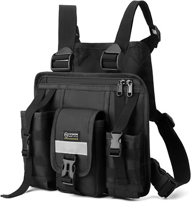 LUITON Reflective Radio Chest Harness Holster for Two-Way Walkie ...