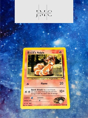 Pokemon Brock's Vulpix 73/132 Card Gym Heroes Set Unlimited WOTC 2000 ...