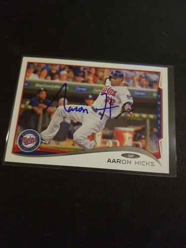 Minnesota Twins Aaron Hicks Autograph 2014 Topps Signed Card 12 Auto ...