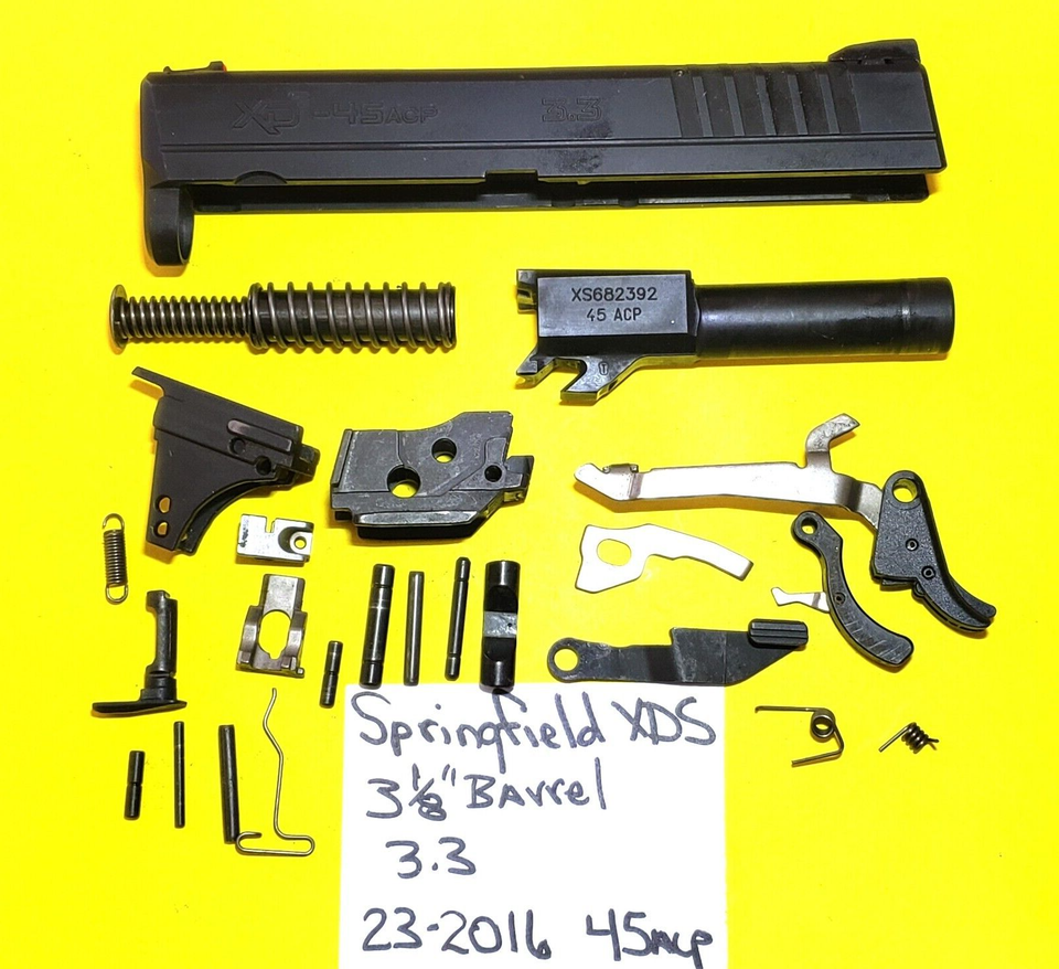 Springfield Armory XDs 45 Part Lot Slide, Barrel, Trigger Pins, Springs ...