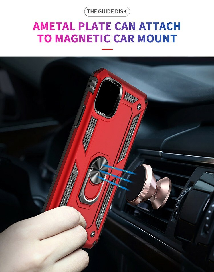 iPhone 11 Pro Max Case, Armour Strong Magnetic Metal Ring Holder ...