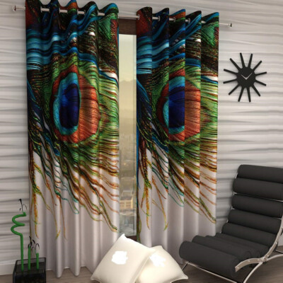 Polyester Modern Door Curtain 7 Feet Multicolour 2 Piece | eBay Australia