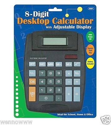 Desktop Calculator Big Display Large Button Adjustable LCD Screen Solar ...