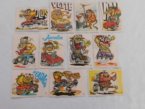 LOT 11 VTG DONRUSS ODD RODS 60's/70's CARDS STICKERS | eBay