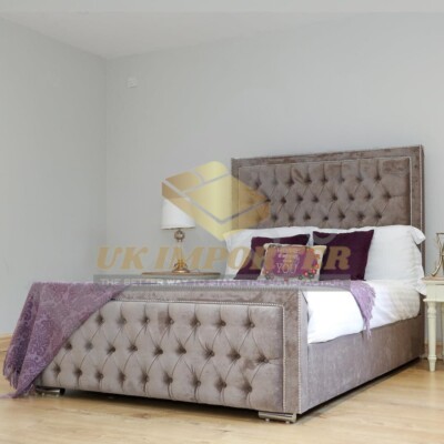 Luxury Hilton Florida Bed Frame Plush Velvet Lift Up Storage/Mattress All Sizes | eBay UK