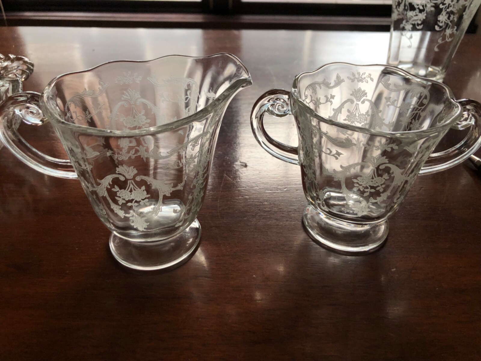 Fostoria etched crystal serving set - Navarre clear | eBay