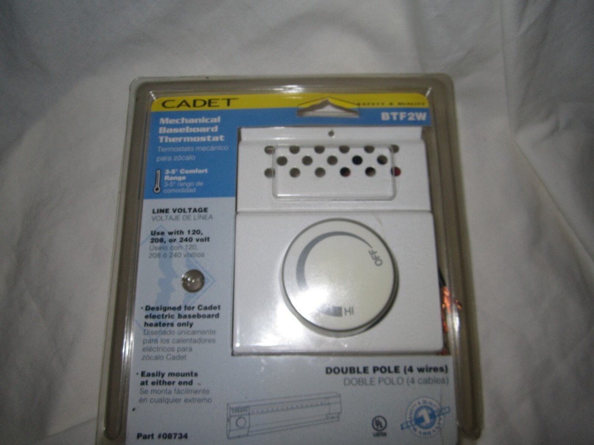 4 Wire Thermostat Cadet F Series Double Pole Built-In Baseboard ...