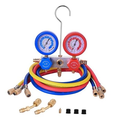 AC Gauge Set for R32 R410a, A/C Refrigerant Recharge Kit HVAC 3 Way-R32 ...