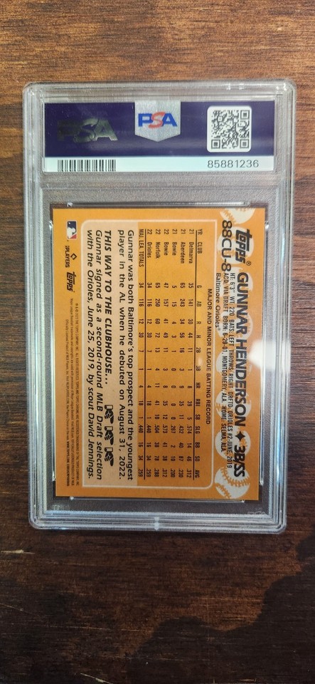 2023 Topps Chrome Update GUNNAR HENDERSON #88CU-8 PSA-10 RC Baltimore ...