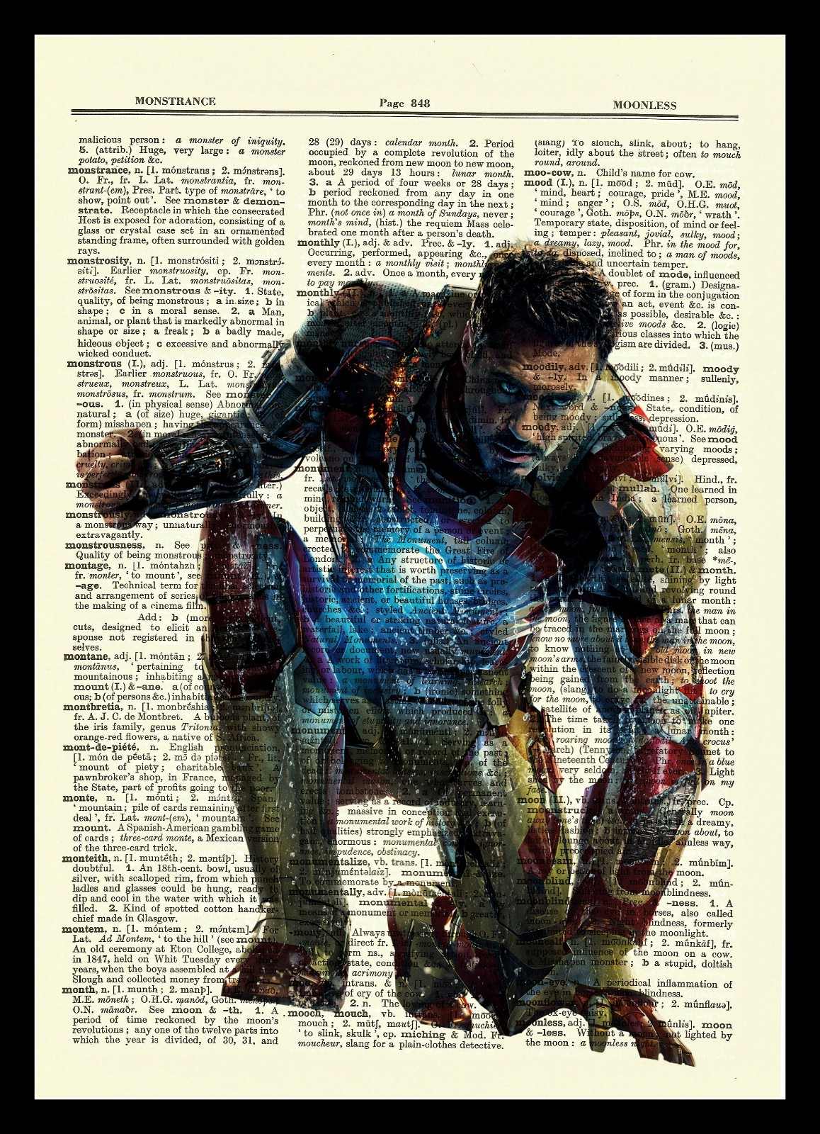 Iron Man The Avengers Dictionary Art Poster Picture Robert Downey Jr ...