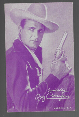 VINTAGE ARCADE MACHINE CARD - RAY CORRIGAN with gun COWBOY MOVIE STAR ...