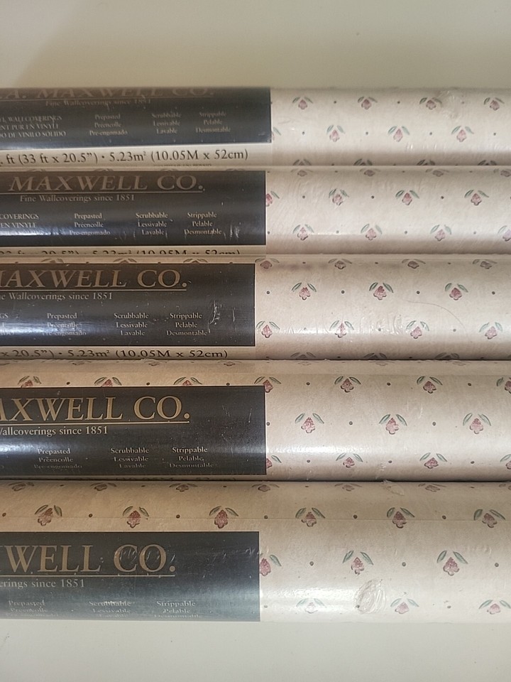 5 Rolls Vintage S.A. Maxwell Co. Vinyl Wallpaper MADE IN England NOS ...