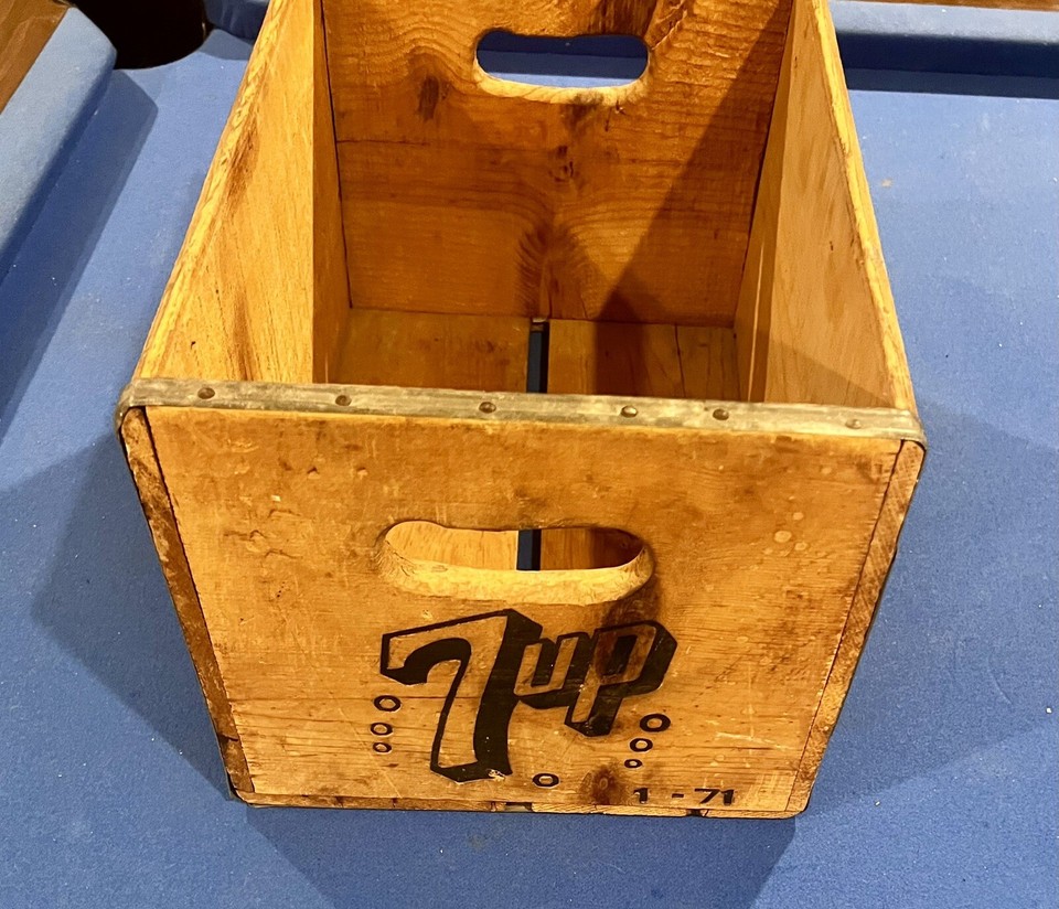 Vintage 7up Bottling Co Los Angeles Wood Crate 1971 #3 | eBay