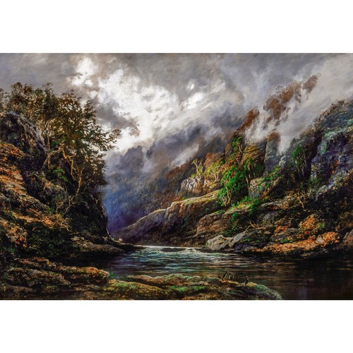 WC Piguenit, The Upper Nepean, 1889, Canvas Print, A1 Size + Border ...