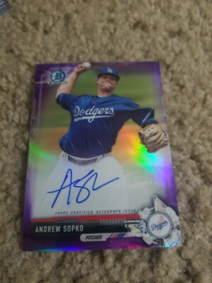 ANDREW SOPKO 2017 BOWMAN DRAFT CARD #CPA-AS DODGERS (ROOKIE AUTOGRAPH ...