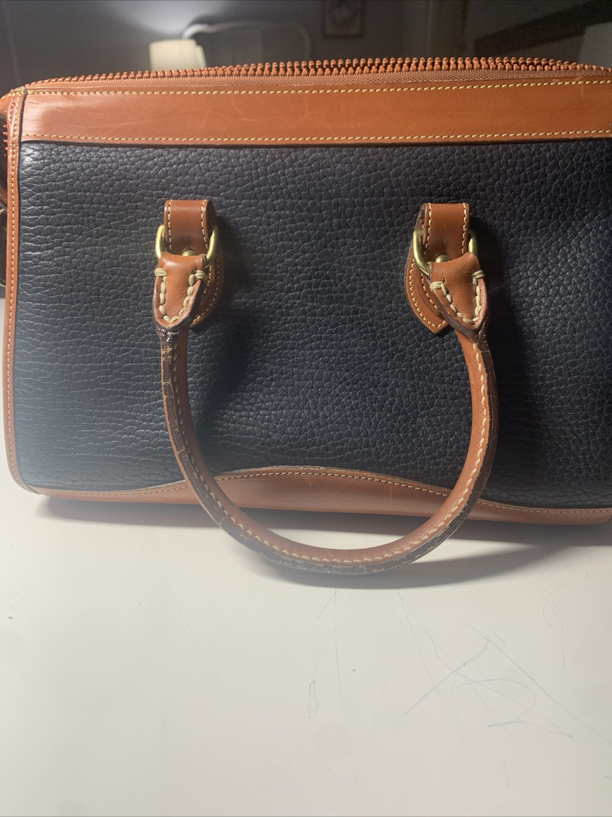 Rare Vintage Bl/Br Dooney & Bourke HandBag 1981 Leat… - Gem