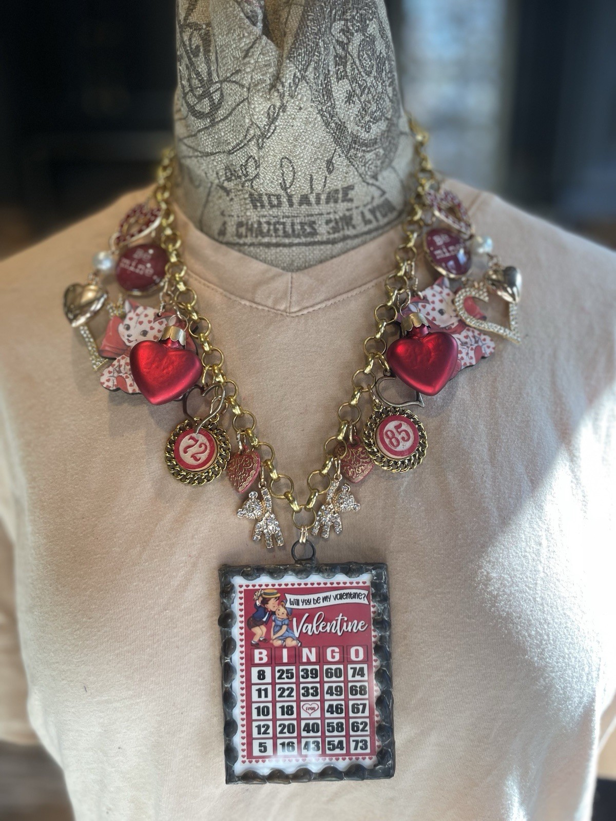 Gypsy South Valentine’s Bingo Card Charm Necklace | eBay