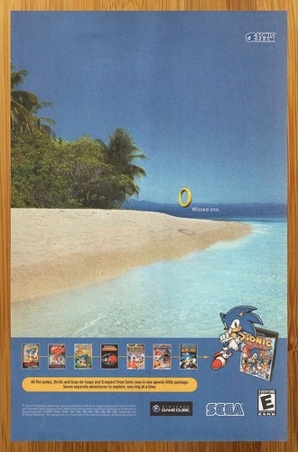 2002 Sonic Mega Collection Gamecube Vintage Print Ad/Poster Official Promo Art | eBay