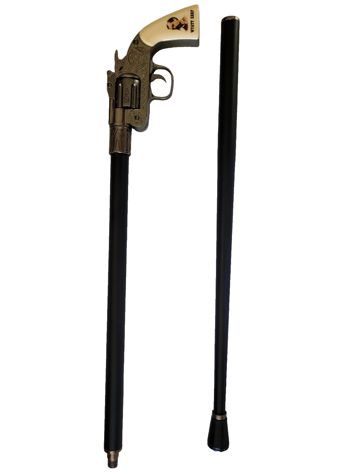 WYATT EARP Pistol Shaped Cane - Revolver Wild West Collectible Walking ...
