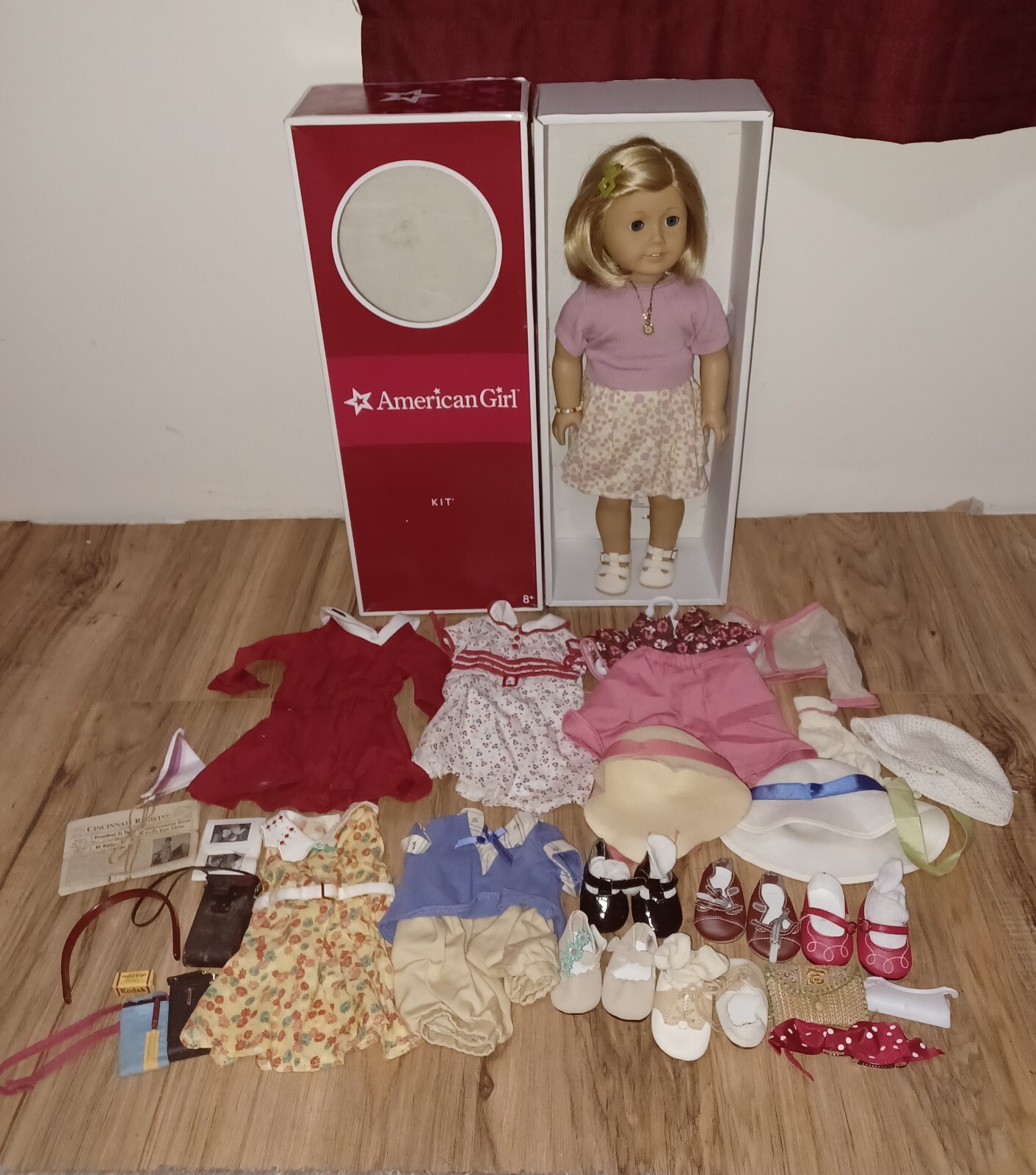 American Girl Doll Kit Kittredge Collection Outfits Lot Meet ...