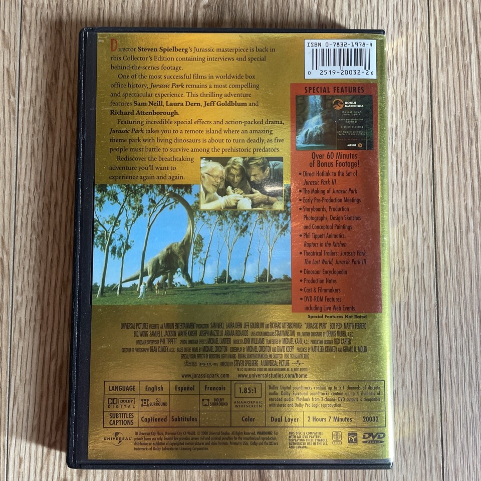Jurassic Park (DVD, 2000, Widescreen Collectors Edition) 25192003226| eBay