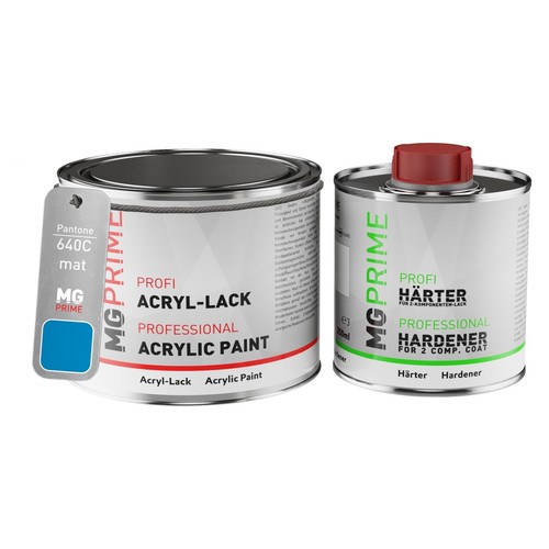 Pantone 640C Blue Peinture acrylique mate Pot de 0,75 litre, durcisseur ...