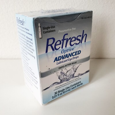 REFRESH Optive ADVANCED lubricant eye drops hydration 0.4ml (exp. APRIL ...