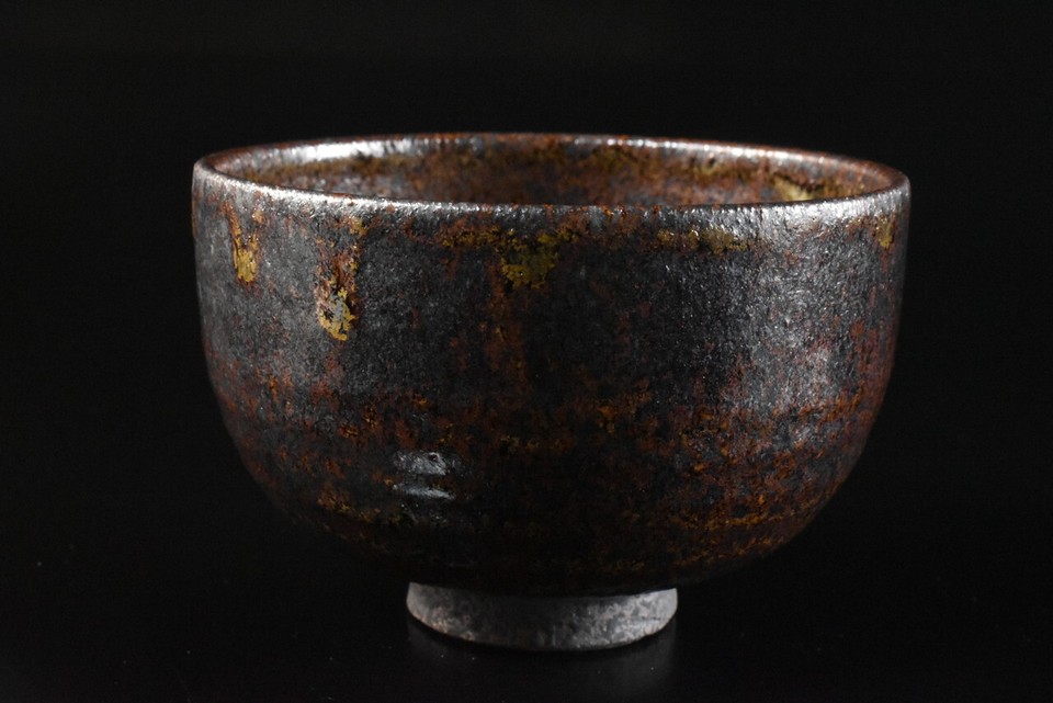 T1872: Japanese Seto-ware Youhen pattern TEA BOWL Green tea tool Tea ...