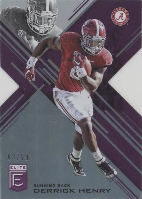 2017 Panini Elite Draft Picks - Derrick Henry #28 Status Purple Die-Cut ...